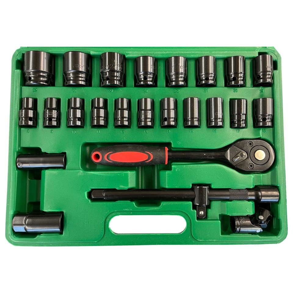 37 pcs CRV Socket and Spanner Wrench Tool Kit Set garage mechanic diy ...