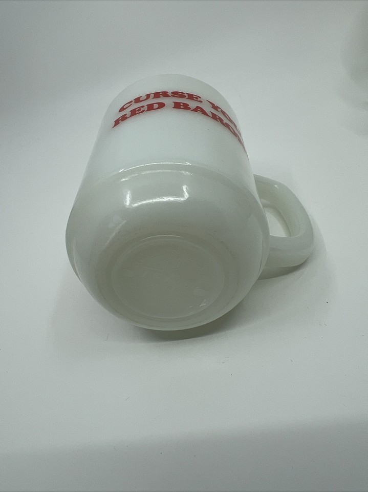 Vintage 1965 Snoopy Curse You Red Baron Peanuts Milk Glass Mug Fire ...