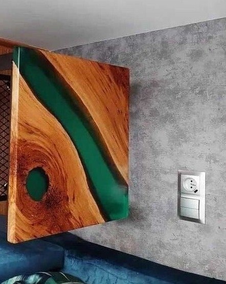 Green Epoxy Tabletop, Epoxy Side Table, Epoxy Bedroom Table, Resin ...