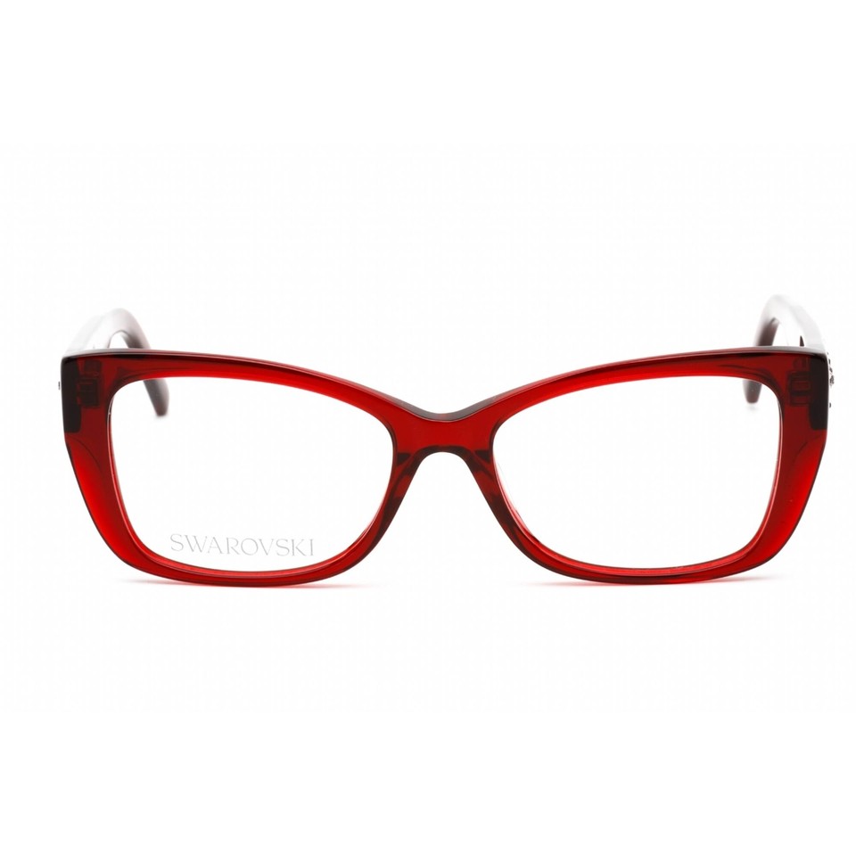 Swarovski Women's Eyeglasses Clear Lens Cat Eye Red Plastic Frame ...