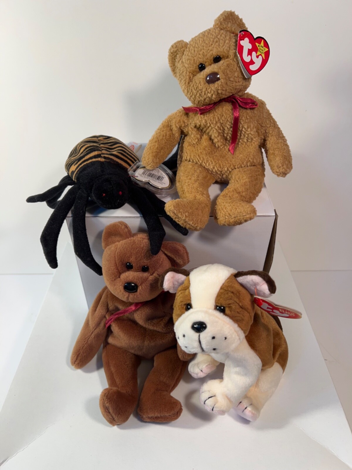 Ty Beanie Babies Spinner spider Curly bear Teddy Bear Huggins sold ...