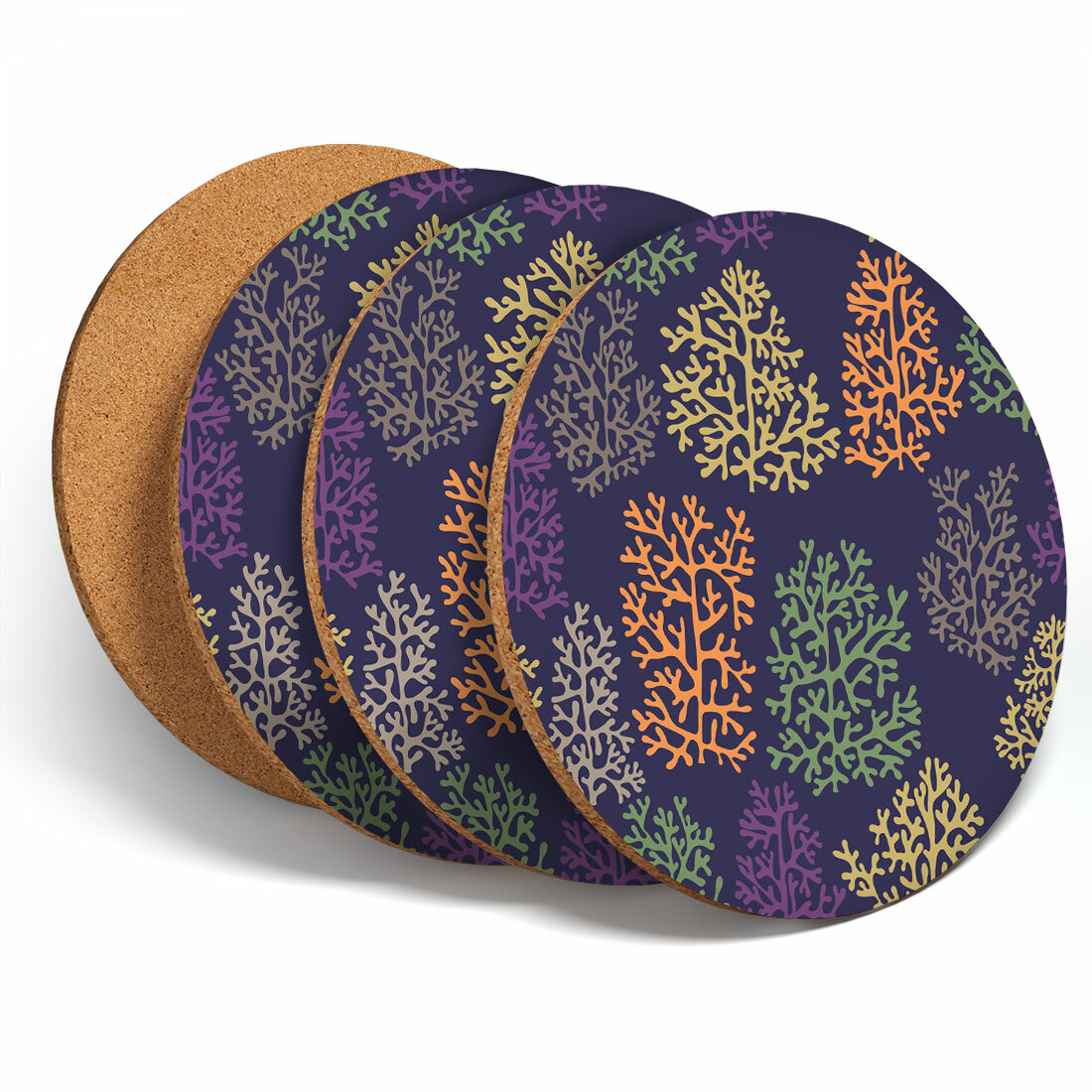 4 Set - Funky Coral Ocean Sea Cool Coasters - Kitchen Drink Coaster ...