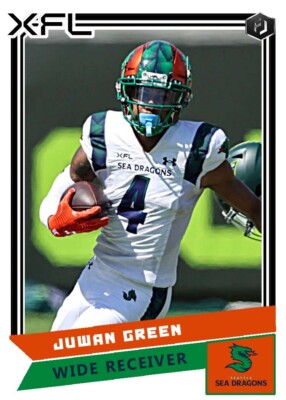 ACEO JUWAN GREEN SEATTLE SEA DRAGONS CUSTOM HAND MADE ART CARD XFL | eBay