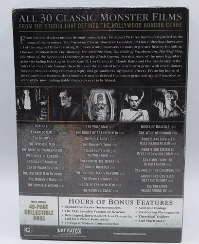 Universal Classic Monsters Complete 30-Film Collection DVD Edgar ...