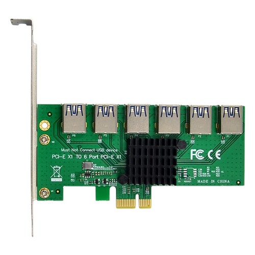 PCI-E 1 to 6 USB Slots Riser Card ASM1187 USB3.0 to 6XPCI-E X1 ...