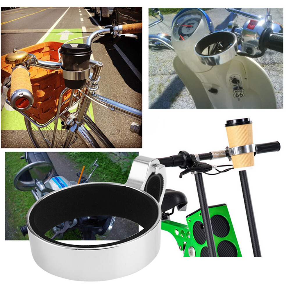 Bicycle Cup Holder Bike Coffee Drink Cup Handlebar Mount Stand (Silver ...