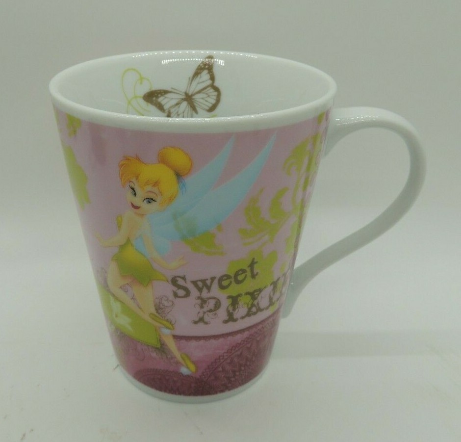Tinkerbell Coffee Mug Cup SWEET PIXIE TINK Pink Butterfly Disney Jerry ...