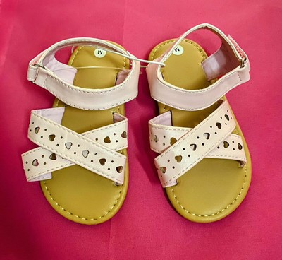 Swiggles -Toddler Girls Pink Faux Leather Heart Cutouts Sandals Shoes ...