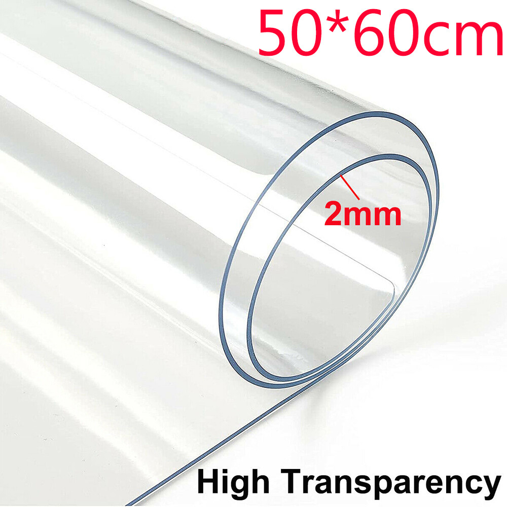 50-200CM 2MM Thick Clear Transparent Vinyl PVC Tablecloth Table ...