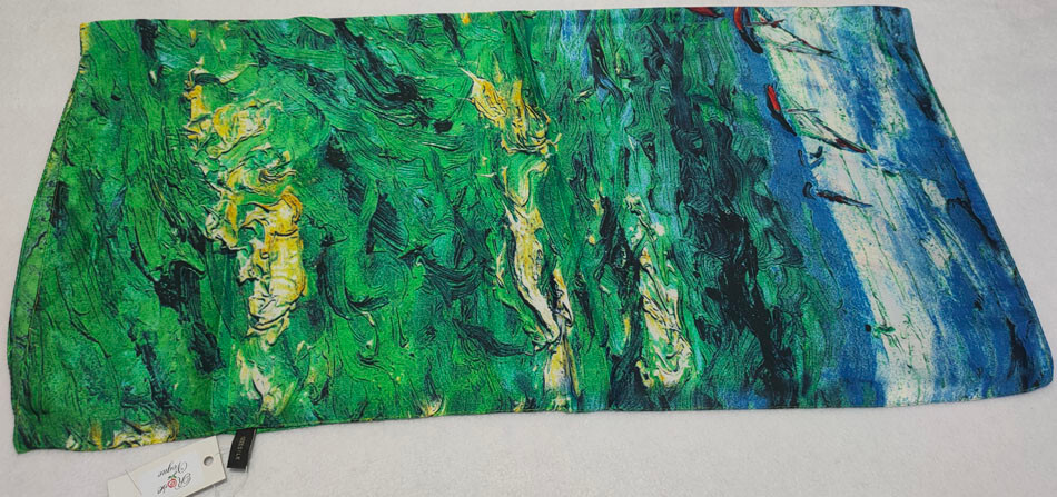 Limited Square Silk Scarf,Fishing Boat,Van Gogh's Painting,70cmx70cm ...