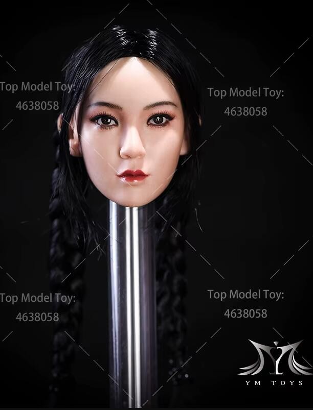 YMTOYS 1/6 Asian Beauty Ying Black Braids Head Sculpt Fit 12''Female ...