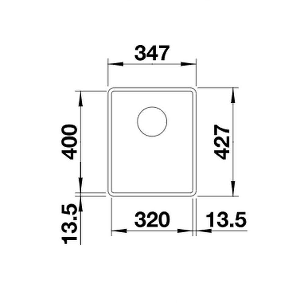 blanco evier à encastrer 40cm silgranit subline 320-f noir 525982 ...