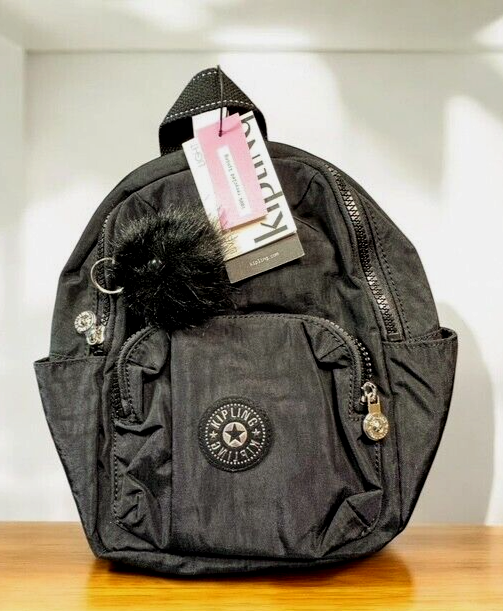 Kipling ZINNA Black Backpack with Monkey Fob NEW | eBay