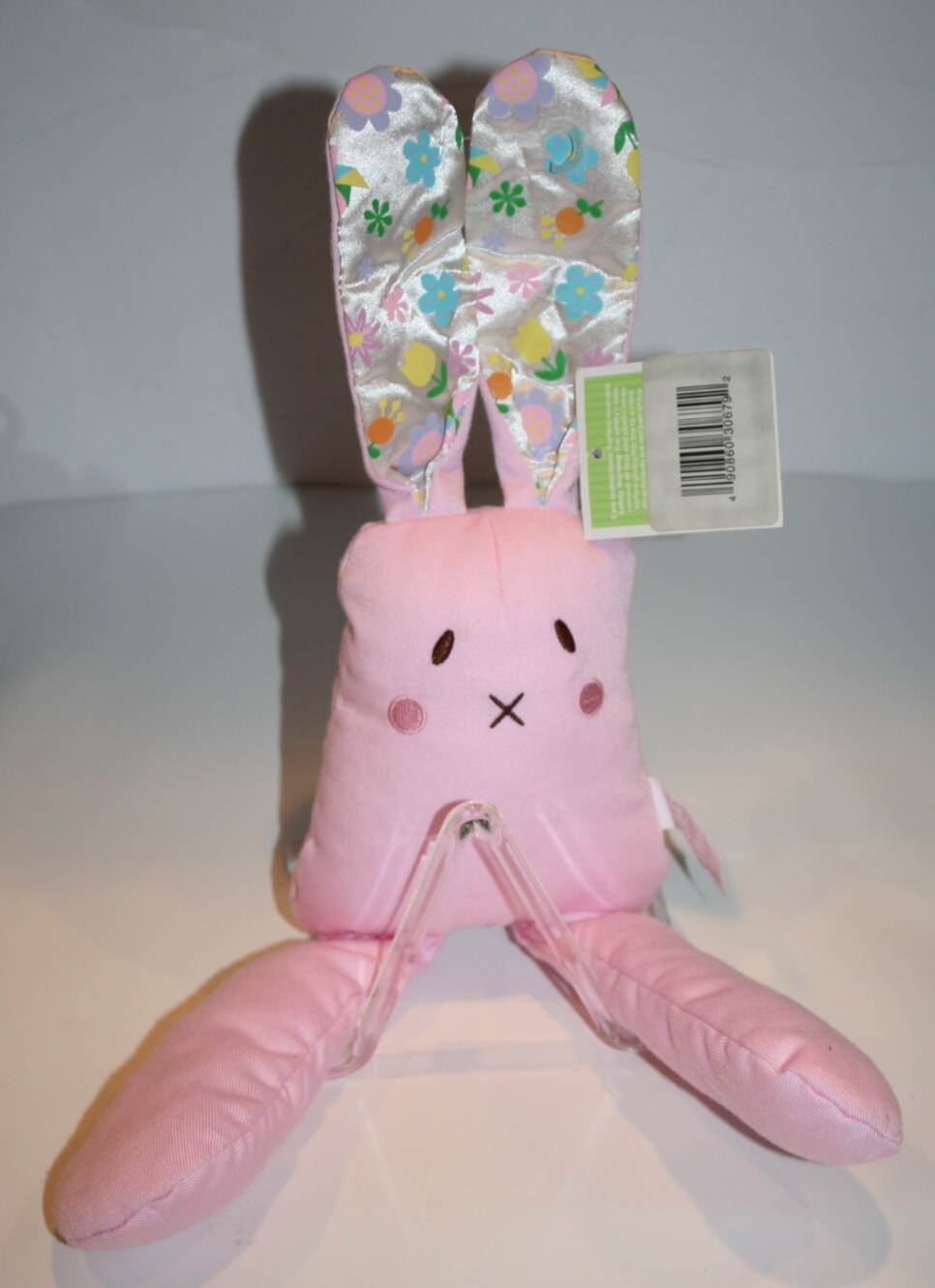 Soyea Easter Bunny Rabbit 12" Pink Cloth Plush Satin Flower Ear Soft ...