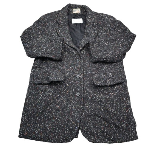 Forenza Coat Womens XS Black Notched Lapel Three Button Front Flap ...