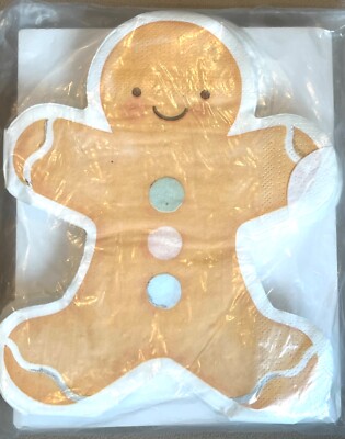 Cupcakes And Cashmere Pastel holiday gingerbread man 40 Lunch Napkins ...