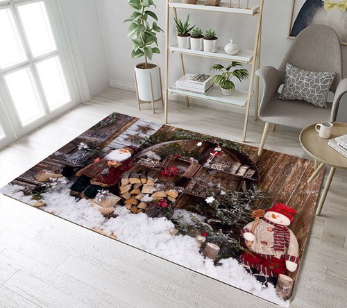 Christmas Snowman Santa Area Rug Room Soft Carpet Modern Floor Rugs ...