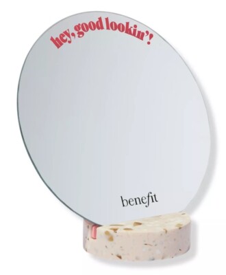 Benefits Cosmetics Round Vanity Mirror with Stand Reverse Graphic Art ...