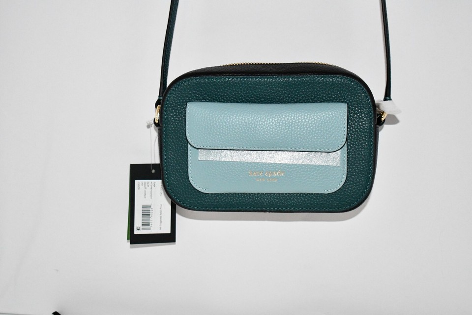 kate spade Ava colorblock leather crossbody in Artesian green multi # ...