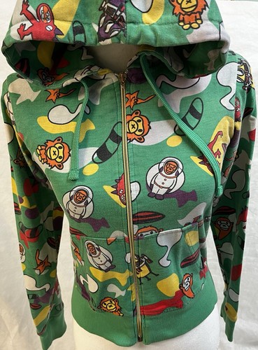 RARE VHTF Vintage Red Fox Hoodie Sweatshirt Space Monkey Monsters Anime ...