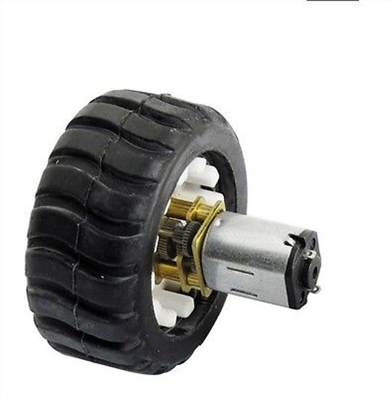 4Pcs Mini Metal N20 Gear Motor With 12Mm Rubber Wheel Dc 6V For ...