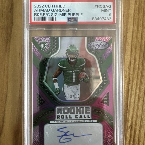 Ahmad Sauce Gardner auto certified rookie roll call purple 9/10 PSA POP ...