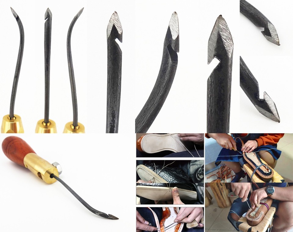 6pc 6# Leather Craft Shoemaker Cobbler Sewing Stitching Hook Awl Needle ...