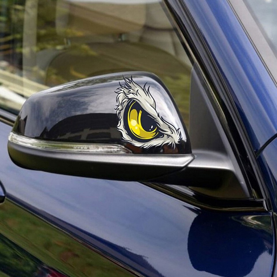 3D Car Sticker Rearview Mirror Car Decal Eagle Eye Reflective Decal Car ...