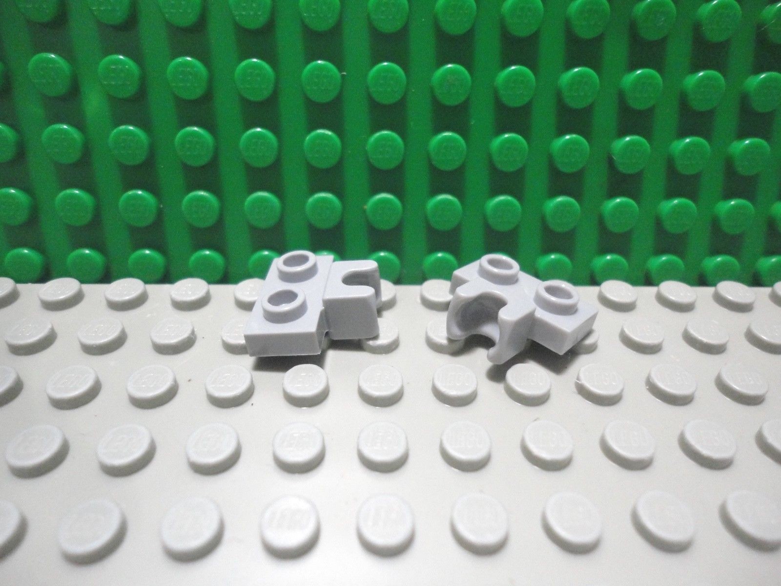 Lego 2 Light Bluish Gray 1x2 plate towball socket hitch on the side NEW ...