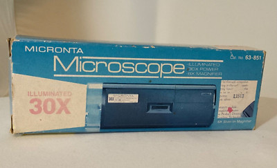 VTG Tandy Micronta Illuminated 30X Pocket Microscope No. 63-850 Open ...
