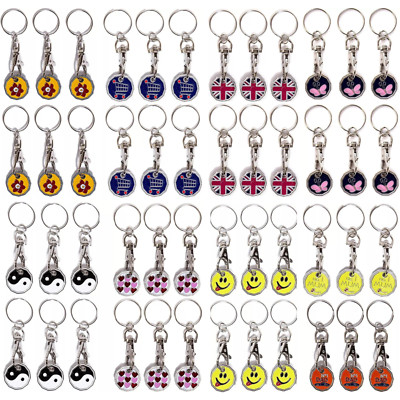 Pack of 6 x Shopping Trolley Tokens UK Keyring £1 Coin Shops Gym Locker ...