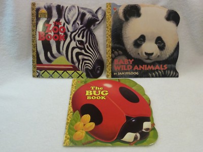 Golden Books Super Shape Books Set of 3 Baby Wild Animals, Bug, Zoo ...