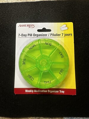 7 Day Pill Box GREEN Medication Organizer Container Easy Carry New In ...