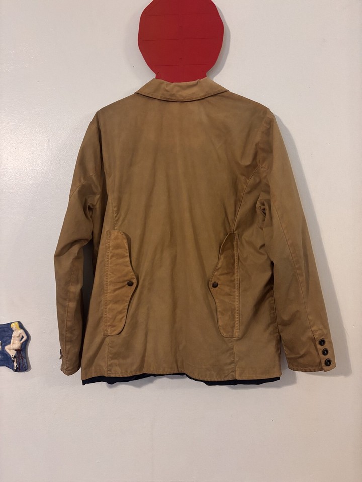 Vtg Filson MD Tan Guide Soy Wax Canvas Work Jacket 10415 USA Made sz L ...