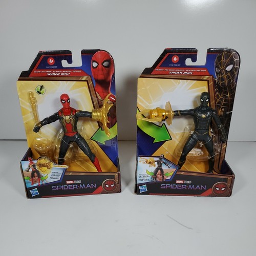 NIB 2 Hasbro 6" Black/Gold + Red/Gold/Gray Spider-Man No Way Home ...