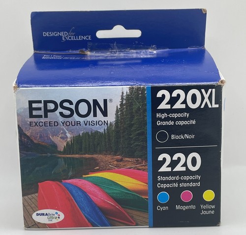 Open Box Genuine Epson 220XL Black & 220 Color Ink Cartridges 4-Pack 07 ...