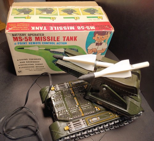 Vintage 1970's MS-58 Missile Tank Battery Operated Modern Toys 9" | eBay