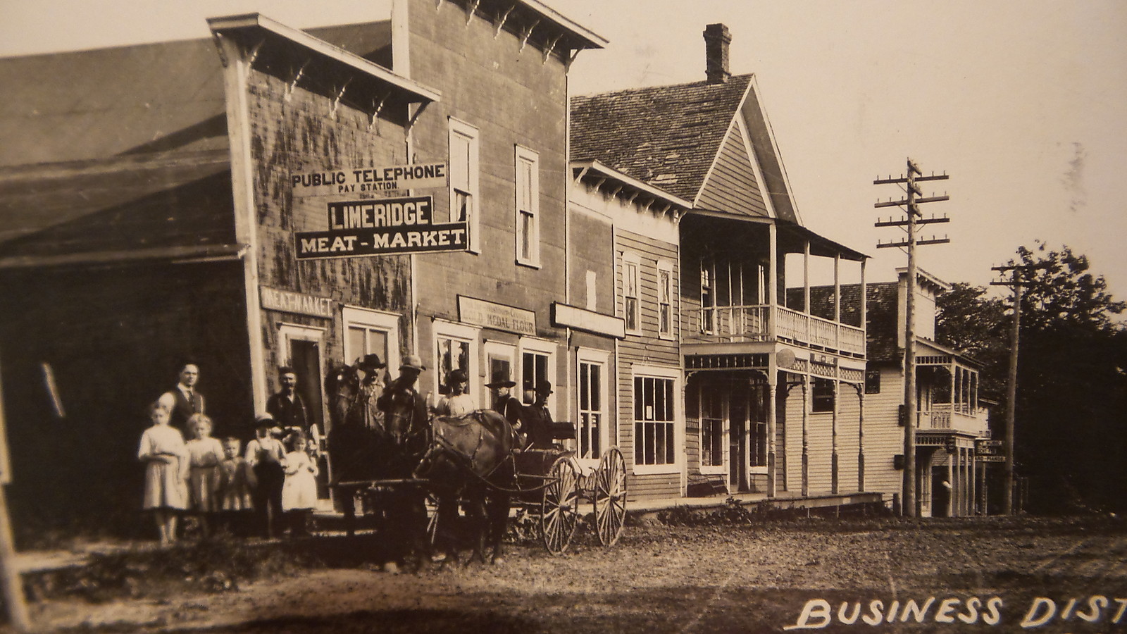 Antique 1908 Sent RPPC LIME RIDGE Business District, Lime Ridge ...
