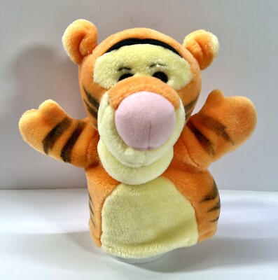 VINTAGE Mattel Disney 9" Tigger Plush Hand Puppet Winnie the Pooh Tiger ...