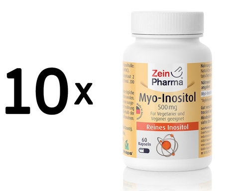 10 x Zein Pharma Myo-Inositol, 500mg - 60 caps (316,65 EUR/kg ...