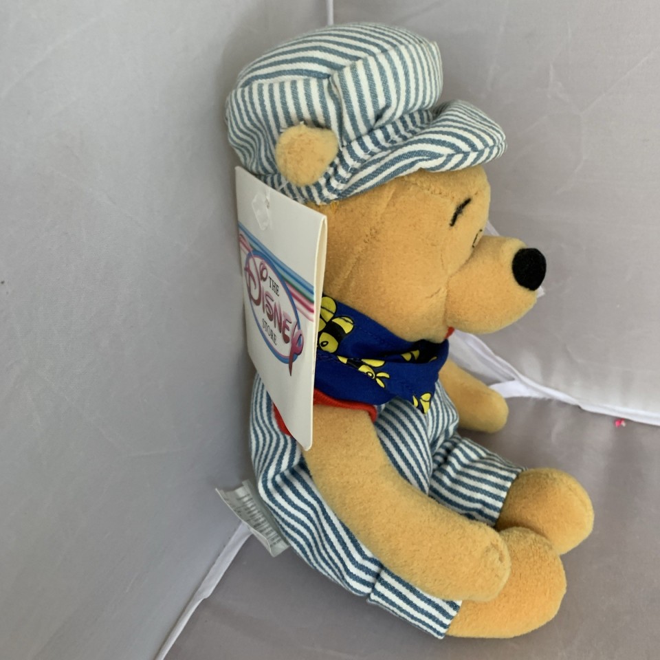 Winnie the Pooh Disney Store Plush Bean Bag Figure 8" Beanie Choo Choo ...