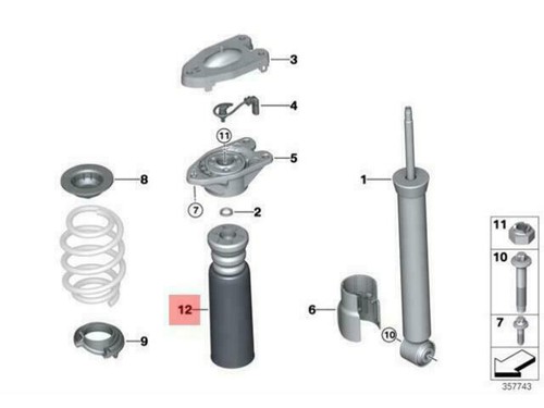 OEM BMW F45 F46 F48 SUV REAR SHOCK ABSORBER DAMPER 33536852457 GENUINE ...