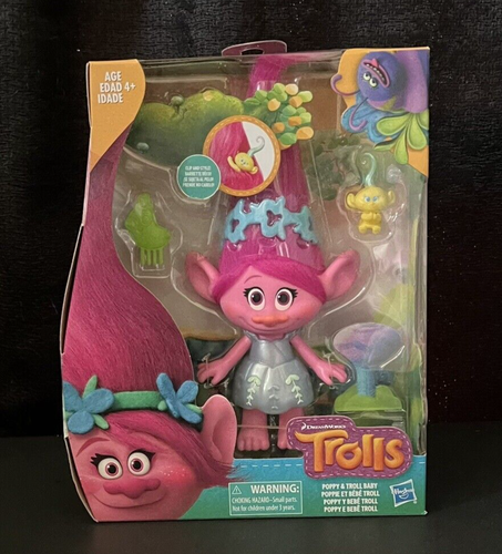 Dreamworks Trolls Poppy, Troll Baby & A Mr. Dinkles Shaped Comb Ages 4 ...