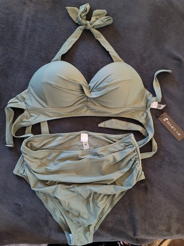TEMPT ME OLIVE GREEN HIGH WAIST BIKINI BATHING SUIT SIZE MEDIUM (2 ...