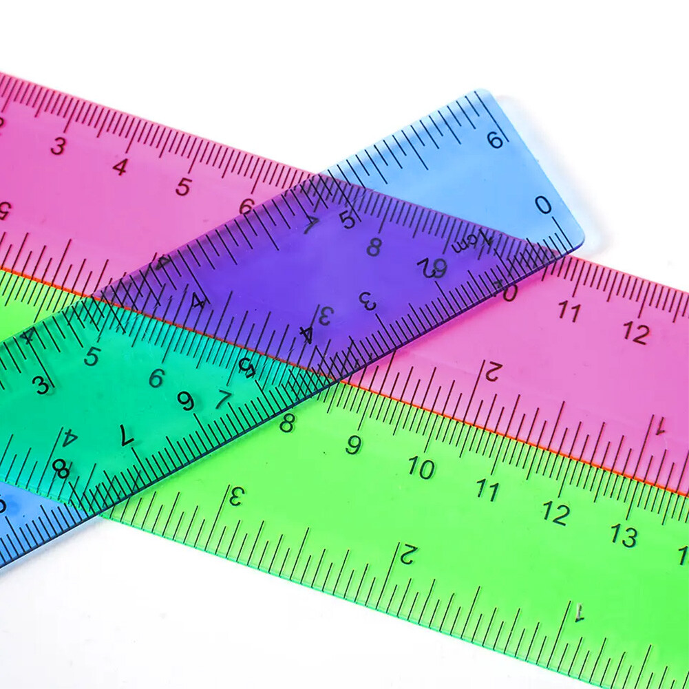 Clear Plastic Centimeter Inch Classroom Student Straight Ruler | eBay