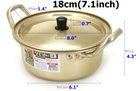 Korean Noodle Ramen Ramyun Pot with Lid, Size(14, 16, 18, 20cm) for ...