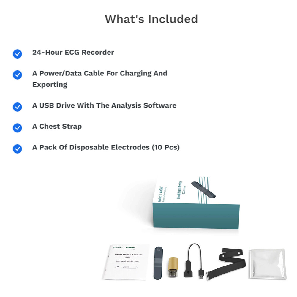24h Holter Monitor ECG Recording Detailed Reports by AI Analysis US ...