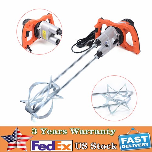 1800W 2Speed Concrete Mixer Power Mortar Mixer Counter-rotating Double ...