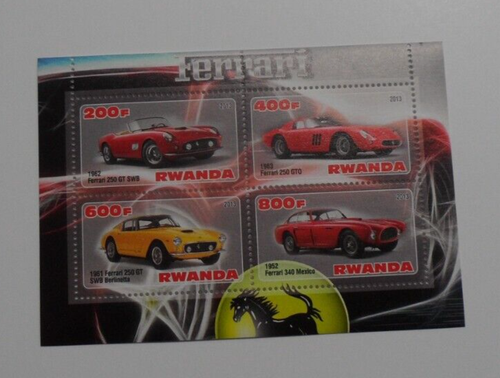 STAMPMART : RWANDA 2013 FERRQRI SPORTS CARS IMPERF MNH SOUVENIR SHEET ...