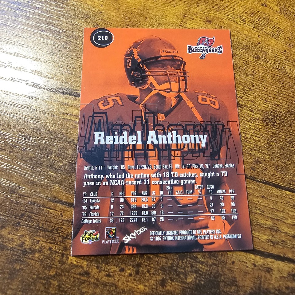 1997 Skybox Rookies Reidel Anthony Tampa Bay Buccaneers #210 | eBay